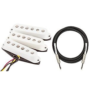 Fender Tex-Mex Stratocaster Pickups Bundle with Instrument Cable