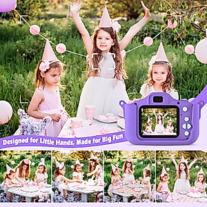 Kids Camera for Girls and Boys, Upgrade HD Digital Camera with Soft Silicone Cover, Toddler Camera Birthday Gifts Toys for Age 3 4 5 6 7 8 9 10 11 12,32GB SD Card,Video Recorder 1080P