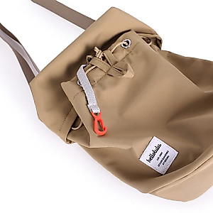 Hellolulu ARMIE Drawstring Sling Crossbody Bag, Water Resistant Lightweight Crossbody Shoulder Bag Phone Bag, For Daily Use Men Women, Brown Beige