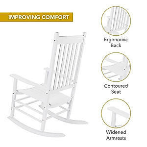 Shine Company Inc. 4332WT Vermont Porch Rocker, White
