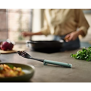 Joseph Joseph Duo Solid Spoon with Integrated Tool Rest Hygienic Design, Heat-Resistant Nylon Head, Ideal for Non-Stick Cookware, Opal