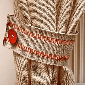 KEILEOHO 3.5 Inches x 33 Yards Upholstery/Craft Jute Webbing, Natural Chair Webbing with Red Stripes, Burlap Fabric Webbing Tape for Craft, Decoration, Furniture Repair