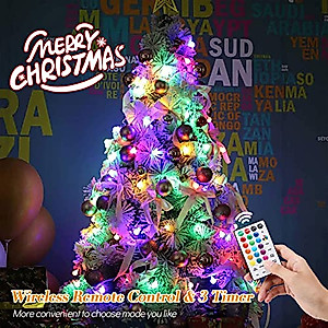 ALOVECO LED String Lights 16ft 50 LED Battery Operated String Lights Color Changing with Remote Waterproof Globe Starry Fairy Lights for Outdoor Indoor Bedroom Garden Christmas Halloween Party(RGB)