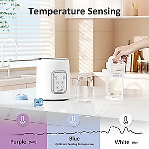 GROWNSY Breastmilk Storage Bags, 6oz Temp-Sensing Zero-Pollution Milk Storing Bag for Breastfeeding, Presterilized, Hygienically Doubled-Sealed, No-Leak for Refrigeration and Freezing, 130PCS