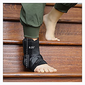 BraceAbility Ankle Brace - Lace-Up, Figure-8 Stabilizer Support for Twisted, Rolled, Sprained Pain Relief - Walking, Running, Basketball Injury Recovery Treatment Wrap for Men, Women, Kids (L)