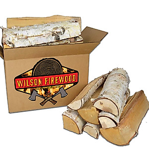 Wilson Birch Split Firewood - Seasoned Natural Kiln Dried Fireplace, Fire Pit, Bonfire Logs (Regular)