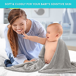 Baby Blanket for Girls and Boys - 40”x50” Grey - Toddler Blankets - Kids Throw - Newborn Blankets - Soft Lightweight Fleece for Bed, Crib, Stroller