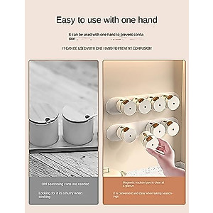 2023 new 6-piece magnetic suction spice box set combination of spice bottles wall-mounted household spice jar kitchen seasoning quantitative salt shaker