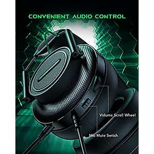 Black Shark Gaming Headset, Open Acoustic Gaming Headphones for PC, PS4, PS5, Xbox, Switch, 295G Ultra-Lightweight Headset with Microphone, Noise-Canceling Cardioid Mic, Stereo Surround 50mm Drivers