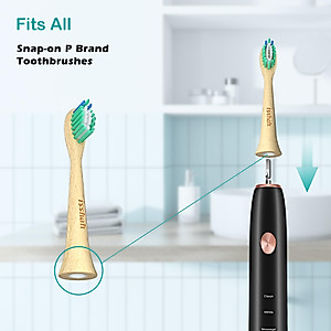 Bamboo Replacement Toothbrush Heads - FSC Certified and PETA Approved, 4 Count (Fits Most Philips Electric Toothbrushes)
