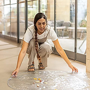 Nuby Floor Mat, Clear Circle, Protect Floors from Spills & Messes, Waterproof, 50"