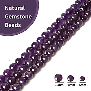 100pcs 6mm Amethyst Beads Natural Gemstone Beads Round Loose Beads for Crafting and Jewelry Making