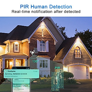 Facamword Solar Security Camera Outdoor Wireless 1080P WiFi Home Surveillance Camera Color Night Vision PIR Human Motion Detection Alert Spotlight Two Way Audio Battery Powered