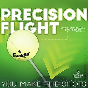 Franklin Sports Glow in The Dark Ping Pong Balls - Official Size + Weight 40mm Table Tennis Balls - One Star Glow in The Dark Ping Pong Balls - Durable High Performance Balls - Green - 6 Pack