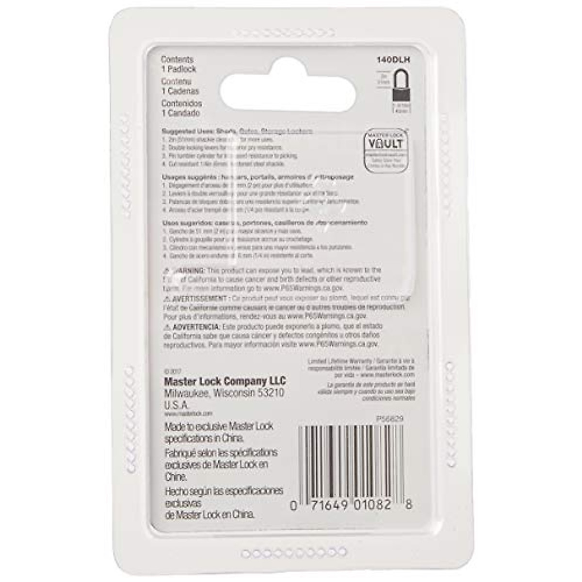 Master Lock 140DLH Padlock, 1 Pack, Bronze/Silver