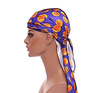 Military Camouflage Premium Silky Durags with Long Tail Colorful 360 Waves Doo rag for Men Du rag Cap (3/4 Packed) (Set15)