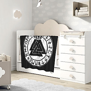 TPOKIM Lightweight Silky Cozy Warm Odin Thor God of Hammers Viking Fleece Baby Receiving Blanket Unisex for Stroller, Crib, Newborns,Baby Shower, Carseat 30x40Inch