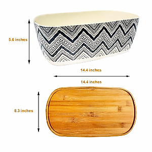 Nomotruc Bread Box with Cutting Board Lid Made with Bamboo Fiber, Bread Box For Kitchen Countertop Bread Container Holder Keeper Keep Fresh I14.4x8.3x5.6 in……