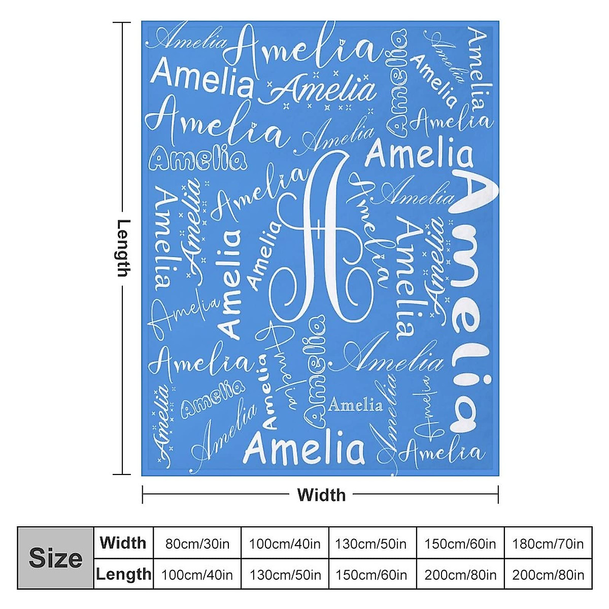 Oplamigy Personalized Blanket for Kids Adults Personalized Name Blanket Custom Blanket with Name for Boys Girls Soft Baby Customized Blanket Gifts for Christmas Birthday Valentines Day 50"*60"