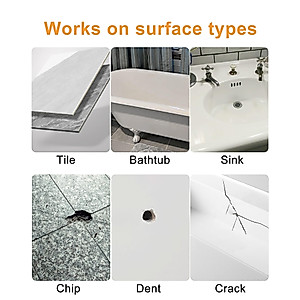 Tile Repair Kit,Bathtub Repair Kit (Multi Colors) for Porcelain and Ceramic Fixtures to Repair Chips Dents Nicks and Cracks