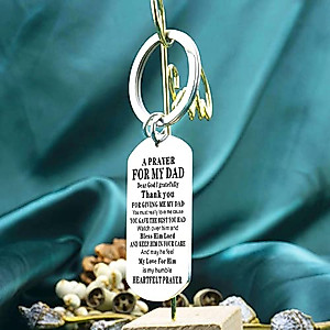 Christmas Gifts For Dad Stocking Stuffers For Men Prayer For My Dad Keychain Father’s Day Birthday Gift For Dad Best Dad Gift From Son Daughter Christian Religious Keychain Cross Keychain Bonus Dad