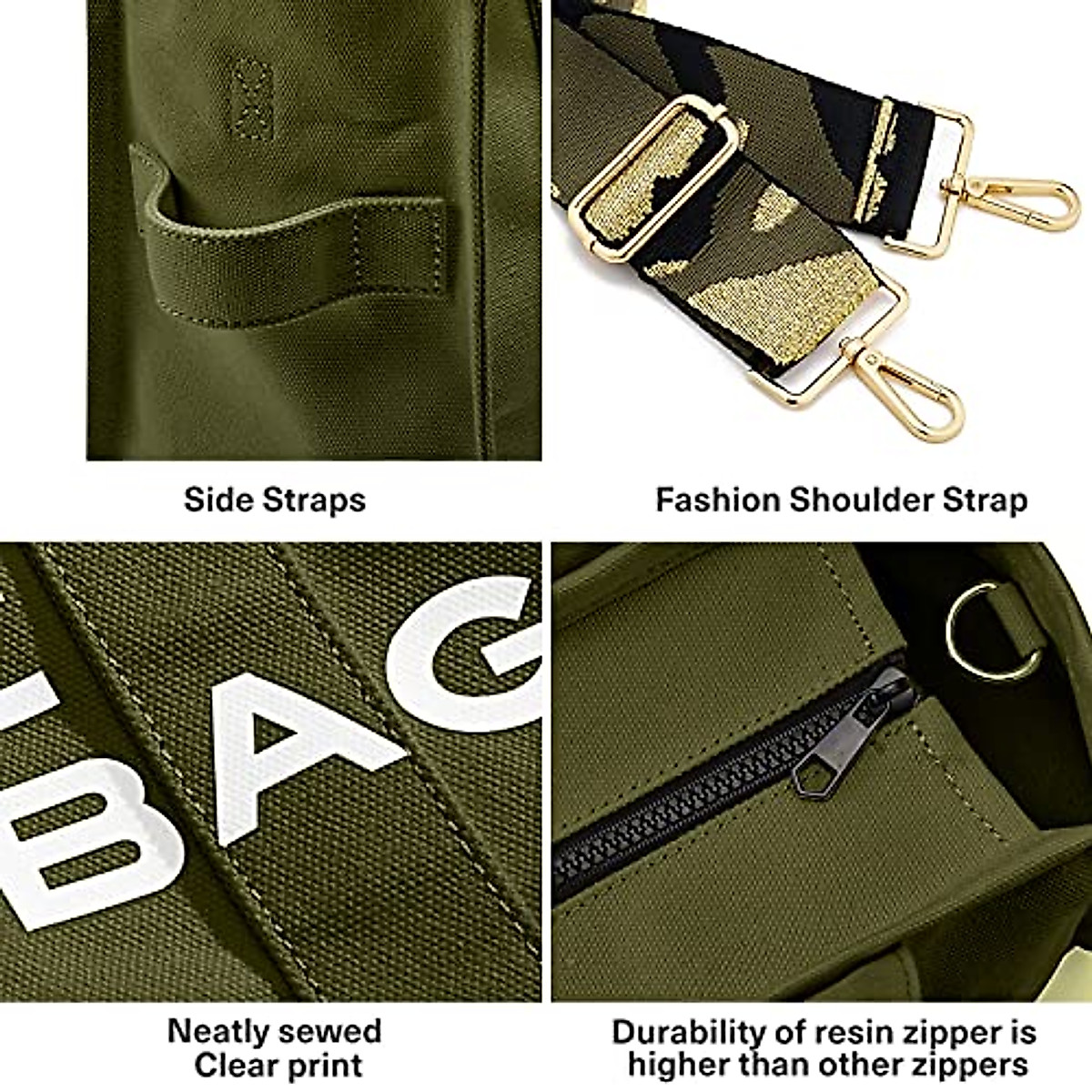 The Tote Bag For Women,Womens Tote Bags with zipper,Canvas Tote Purse Can shoulder/crossbody,Handbag