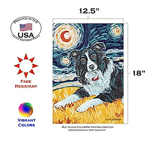 Toland Home Garden 112648 Van Growl-Border Collie Dog Flag 12x18 Inch Double Sided Dog Garden Flag for Outdoor House Border Collie Flag Yard Decoration