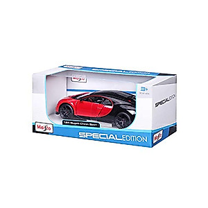 Maisto Bugatti Chiron Sport 16" Red and Black Special Edition 1/24 Diecast Model Car