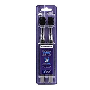 Ooak Toothbrush, Tapered V++Arc Soft Bristles Standard Brush Head 2 Pack - Black