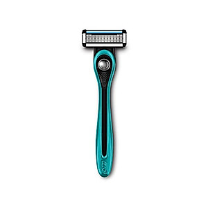 BIC Us 5-Blade Unisex Razor Starter Kit for Men and Women, 1 Handle & 8 Cartridges, Teal, Smooth Shave, BIC Razors