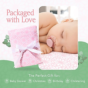 World Kind Brand - Floral Baby and Toddler Bed Sheets, Soft and Breathable Baby Sheets, Pure Cotton-Made Baby Girl Crib Sheets, Pink and White Crib Sheet with Elastic, 52 x 28 x 9 inches