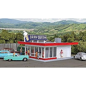 Walthers Cornerstone HO Scale Model Vintage Dairy Queen Kit, 5-1/16 x 3-1/2 x 2-3/8" 12.8 x 6cm