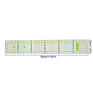 Plastic Straight Ruler, Quilting Ruler Clear Number Wear Easy Multifunctional for Household Use