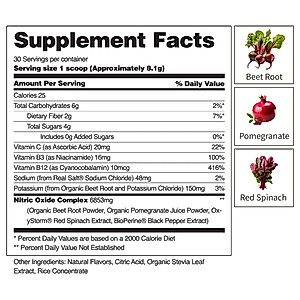 Snap Supplements USDA Organic Beet Root Powder, 3-in-1 Nitric Oxide Supplement, Support Healthy Blood Circulation, 250g (Apple)
