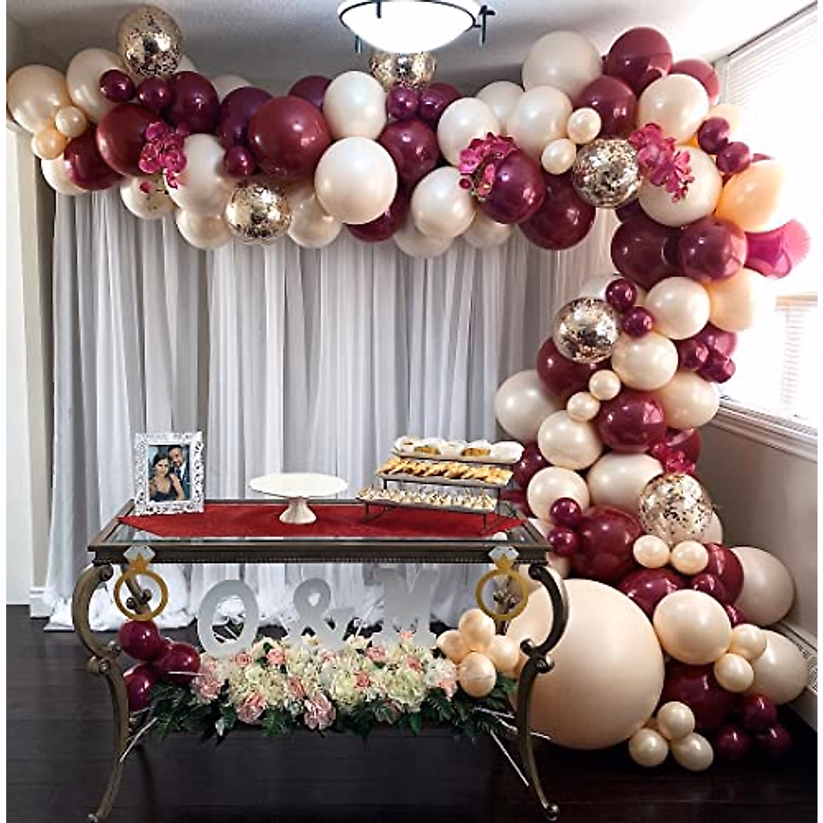 Chrome Burgundy Balloons 10 Inch Double-Layered Metallic Wine Red Ballons Latex 50PCS Burgundy Balloons for Parties Decoration Wedding Supplies Graduation Decor Baby Shower Decorations