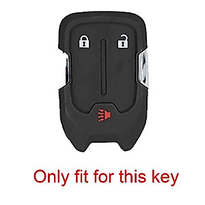 Btopars 2pcs 3 Buttons Rubber Remote Smart Key Fob Case Cover Skin Protector Holder Jacket Compatible with GMC Acadia 2017 2018 2019 2020 2021 Black Gray