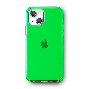 FELONY CASE - iPhone 13 Mini Neon Green Clear Protective Case, TPU and Polycarbonate Shock-Absorbing Bright Cover - Crack Proof with a Gloss Finish - Full iPhone Protection