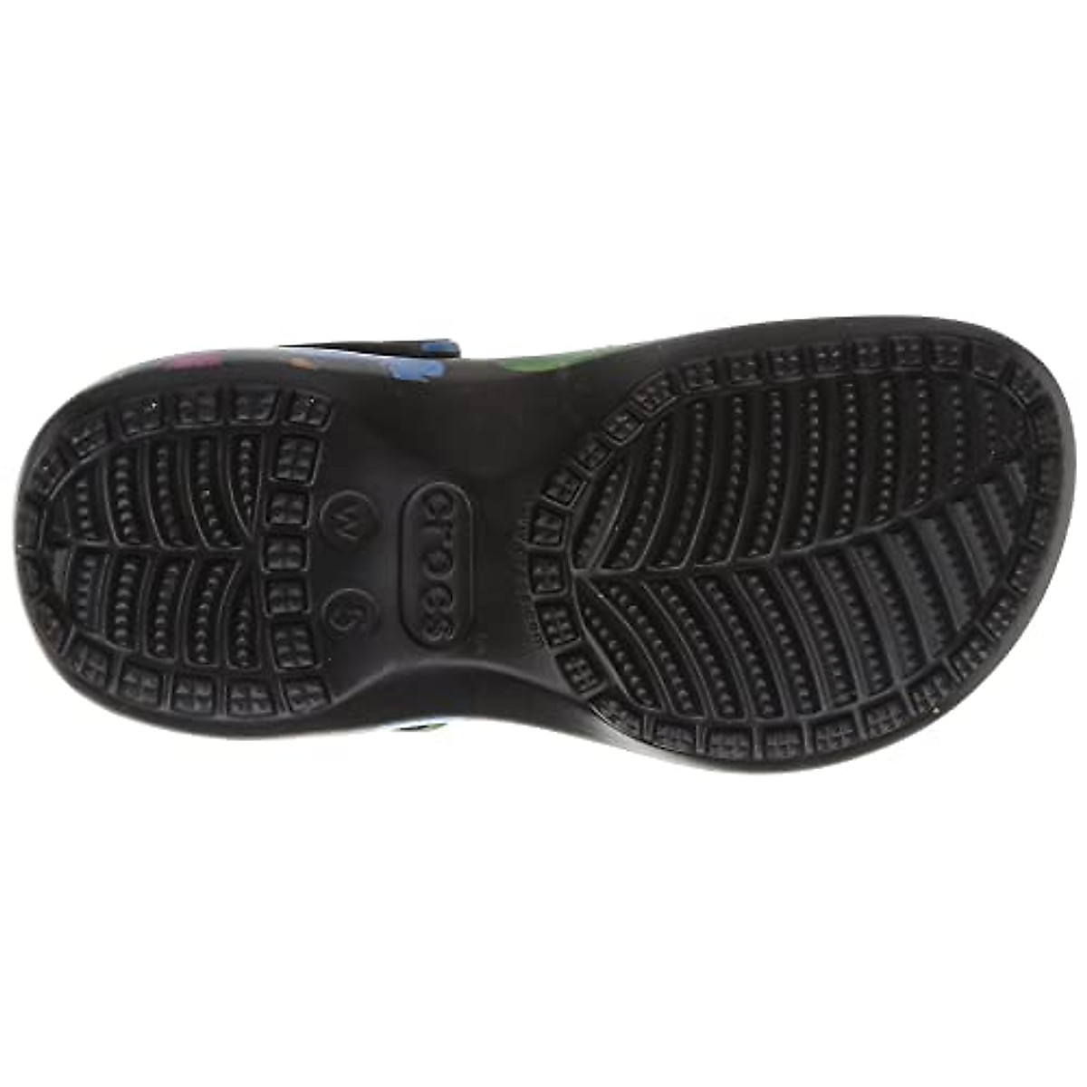 Crocs Women's Classic Graphic Platform Clogs, Platform Shoes, Butterfly/Black, 10 Women