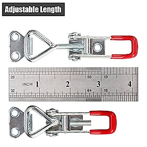 Adjustable Toggle Clamp, 6Pack 360lbs Holding Capacity Heavy Duty 4001 Style Toggle Latch Clamp Hasp for Door, Box Case Trunk, Smoker Lid, Jig. Quick Release Pull Latch, Sturdy Metal Draw Latch