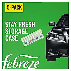 Febreze Car Air Freshener, Set of 5 Clips, Linen & Sky - up to 150 Days