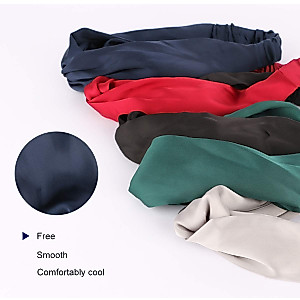 driew Satin Headband, Silk Headbands for Women Pack of 5