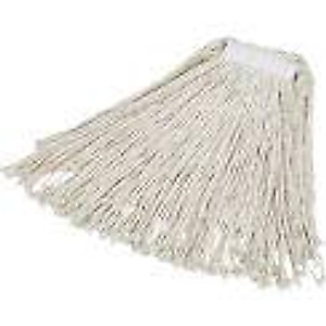 Rubbermaid Commercial Products Value Pro Cut-End Mop Head, 1-Inch Headband, Cotton, Heavy Duty Wet Mop for Floor Cleaning Office/School/Stadium/Bathroom, Pack of 12