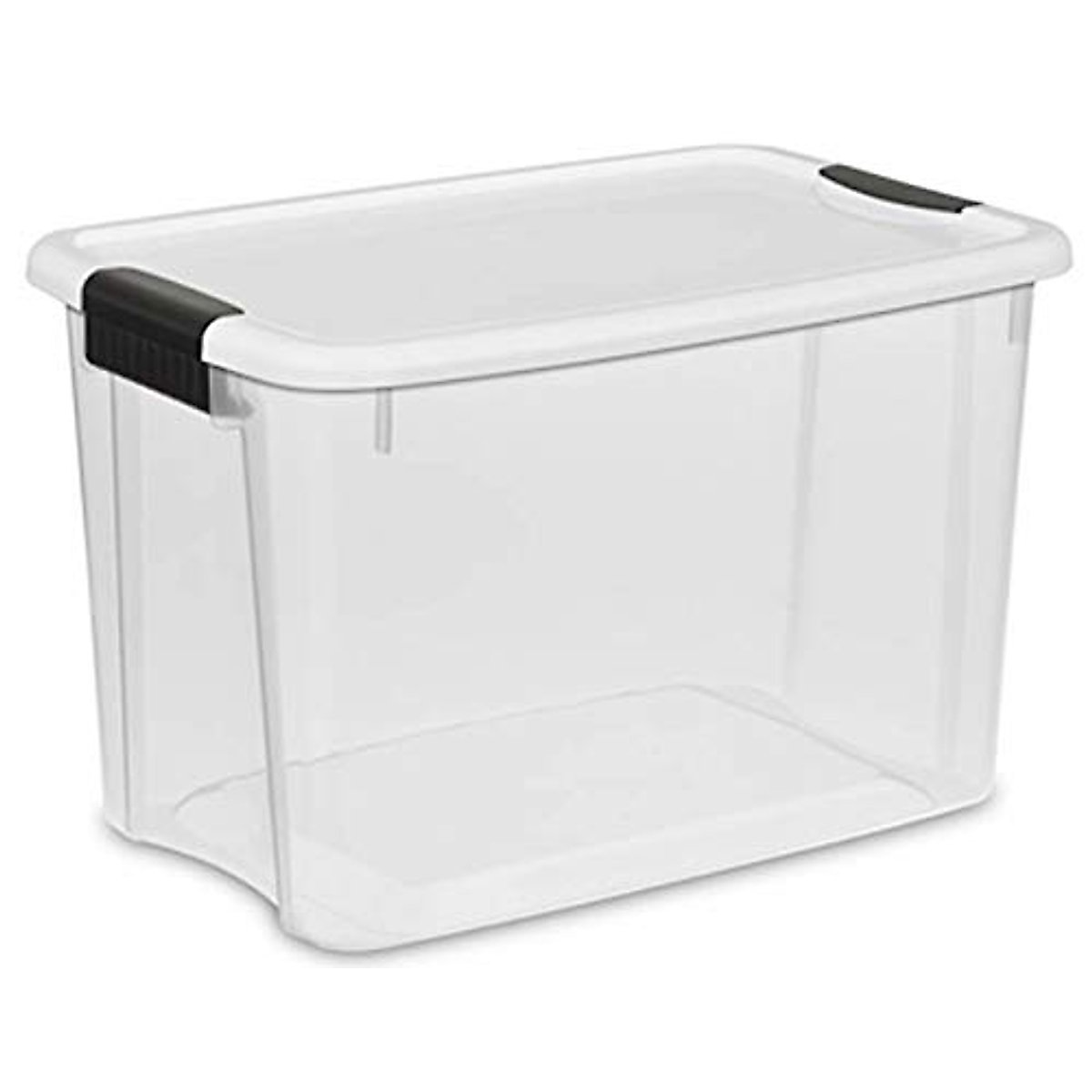 Sterilite 30 Quart Clear Plastic Stackable Storage Container Bin Box Tote with White Latching Lid Organizing Solution for Home & Classroom, 24 Pack