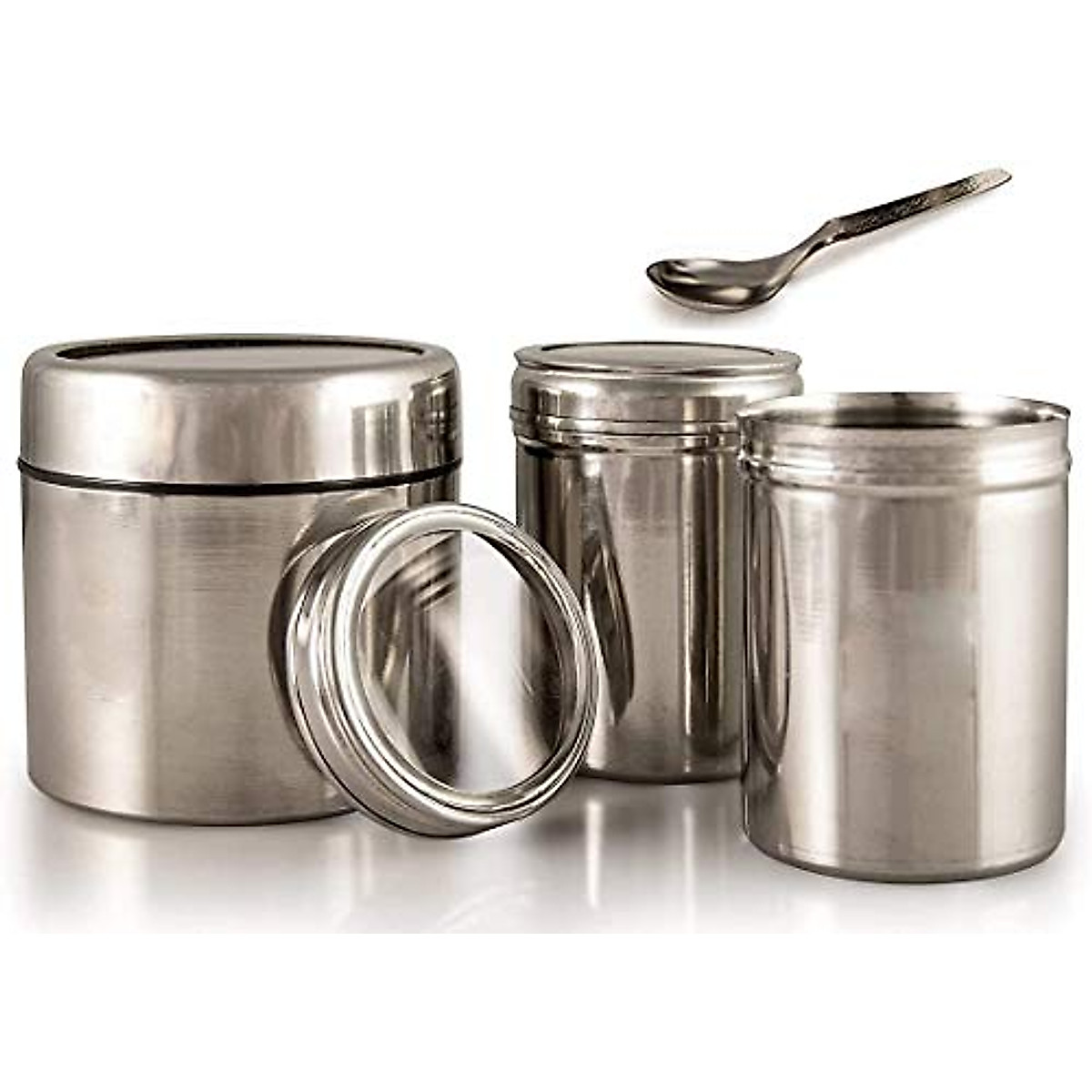 Satre Online and Marketing Transparent Stainless Steel Spice Box with Containers Set of 8pcs