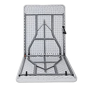 Lakhow UP041 6 Foot Long Portable Plastic Folding Multipurpose Utility Picnic Table with Powder Coated Steel Legs and Built in Carry Handle, White
