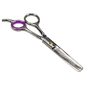 HTS 185T2 Double-Side Polished Chrome Stainless Steel Barber Thinning Shears - Expensive Version