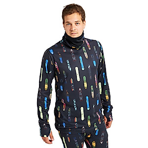 Burton Mens Midweight Long Neck, Gray Heather, Small