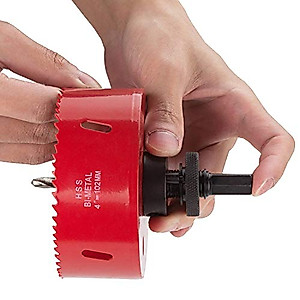 ABuff 4 inch 100 mm Hole Saw with Arbor, Heavy Duty 38mm Depth Bi-Metal HSS 4 Inch Hole Saw Blade with Positive Rake Teeth for Cutting Soft Metal, Drywall, Plastic, Wood, Fiberboard