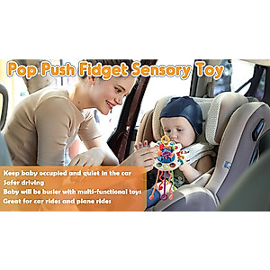 ENVFRI Food Grade Silicone Pull String Activity Toy, Baby Toys Montessori Pull String Learning Ropes with Simple Bubble Sliding Balls for Motor Skills, Sensory Teething Infants Toddlers Gifts 18M+