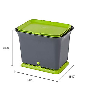 Full Circle Fresh Air Odor-Free Kitchen Compost Bin, Green Slate